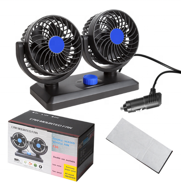 USB Dual 4-Inch Car Fan – 100% Pure Copper Motor – CHEAPLY BAZAR